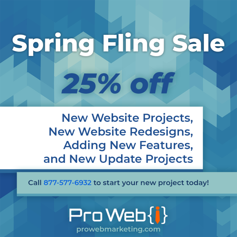 Spring Fling Sale - 25% off select services! - Pro Web Marketing